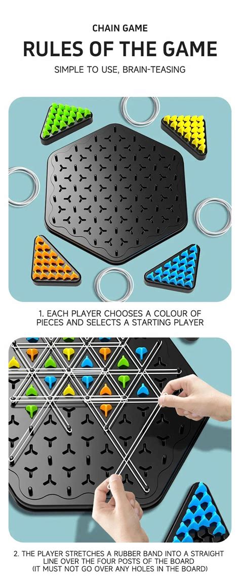 Chain Triangle Chess Triggle Rubber Band Peg Game