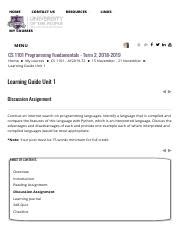 Cs Unit Discussion Assignment Pdf Home Learning