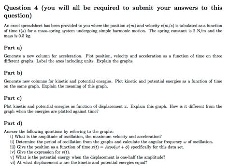 Solved An Excel Spreadsheet Has Been Provided To You Where Chegg
