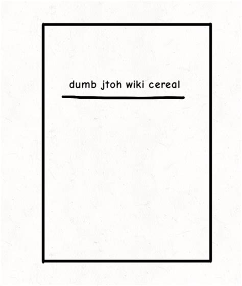 Jtoh Wiki Creates A Cereal Brand Fandom