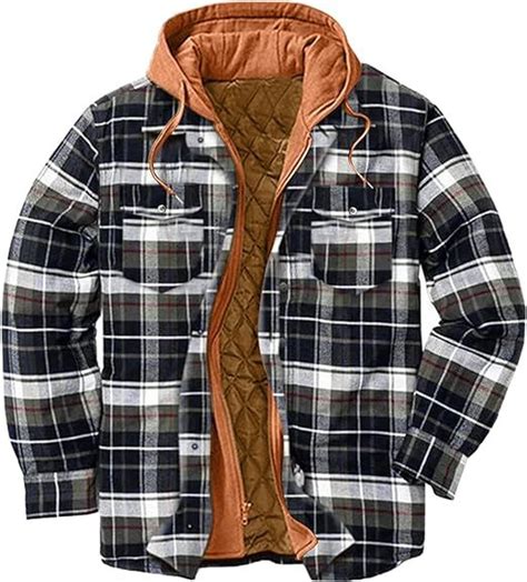 Biumuet Mens Fleece Lined Flannel Plaid Shirts Jacket Button Down