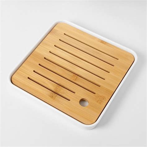 다기트레이 20x20cm 정사각 차판 화이트 퇴수기 차반 홈플러스 택배배송