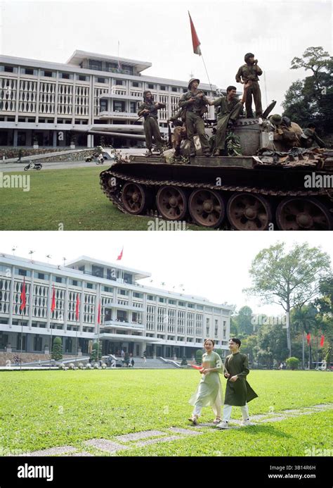 This Combination Of Photos Shows Victorious North Vietnamese Troops