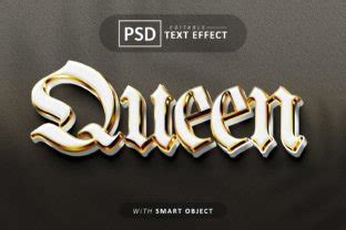 Queen Luxury White Gold Text Effect Graphic by aglonemadesign ...