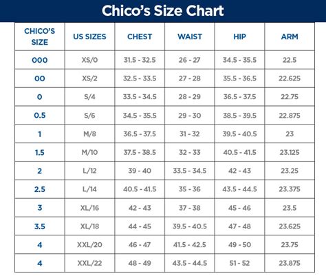 Chicos Size Chart