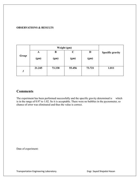 Specific Gravity Test On Bituminous Materials Pdf Physics Science
