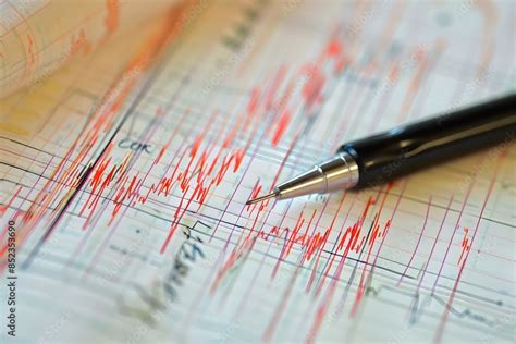 Seismograph For Earthquake Detection Or Lie Detector Is Drawing Graph