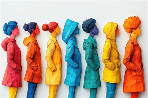 Diverse Figures In Vibrant Colors Representing Unity And Inclusivity