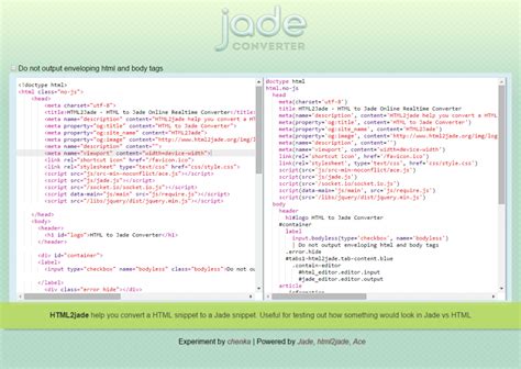 [link] html→jade 변환 jade converter velopert log