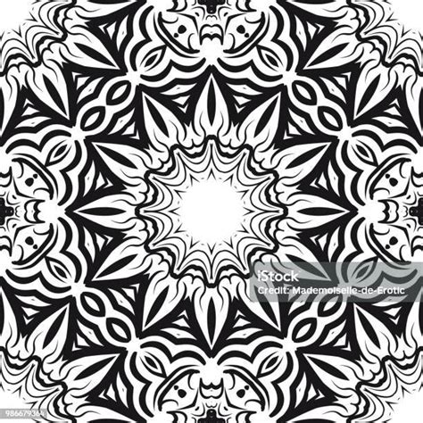 원활한 흑백 컬러 꽃 패턴입니다 추상적인 디자인입니다 벡터 일러스트 벽지 직물 인쇄 기하에 대한 스톡 벡터 아트 및 기타 이미지 기하 꽃 나무 꽃 식물 Istock