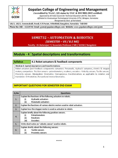 Ar Module 4 41 Robot Actuators And Feedback Components Pdf