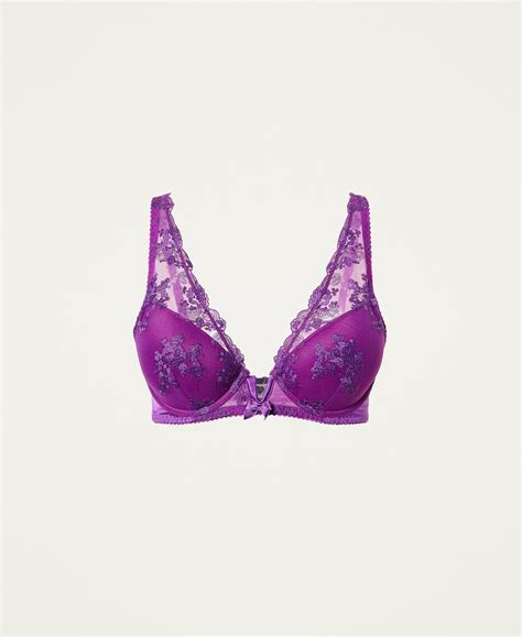 Sujetador Bralette Relleno De Tul Mujer Morado Twinset Milano
