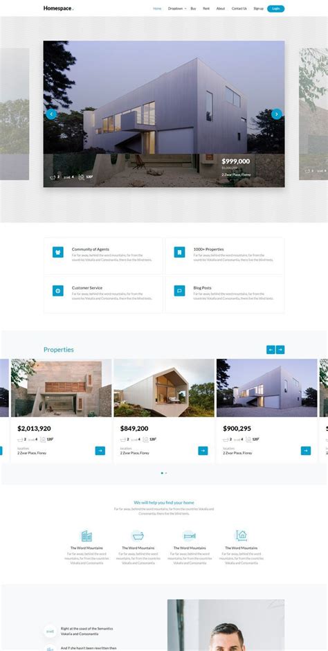 Homespace Is A Real Estate Website Template Created Using Bootstrap 4
