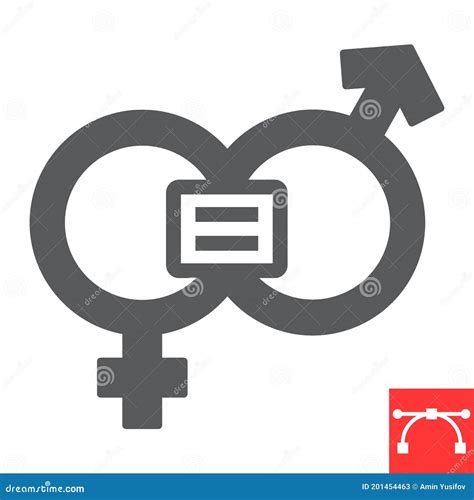 Gender Equality Glyph Icon Sexism And Feminism Equal Rights Sign