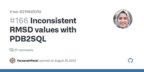 Inconsistent RMSD Values With PDB SQL Issue X Lab D PANDORA GitHub
