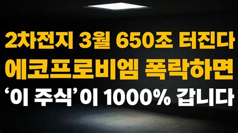 주식 2차전지 3월 650조 터진다 에코프로비엠 폭락하면 이 주식이 1000 갑니다 Posco홀딩스 엘앤에프 에코프로비엠주가전망 성일하이텍주식전망