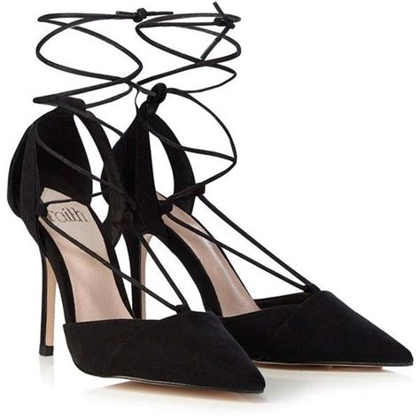 Faith Lace Up Court Shoes Black Shoes Heels Black Lace Shoes Black
