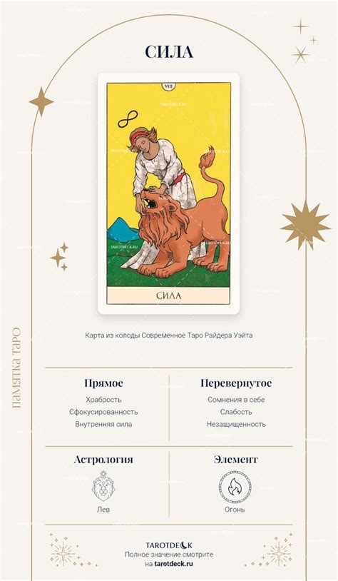 Карта Сила Таро - Значение в любви ️, работе⏰ и финансах⚡.