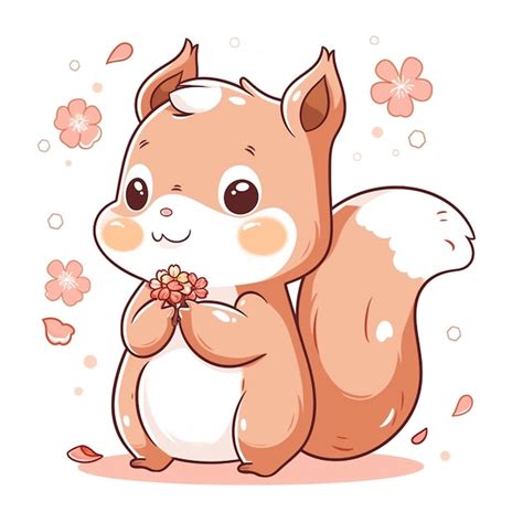 Leuke Kleine Eekhoorn Cartoon Vector Illustratie Leuke Kleine Eekhoorn