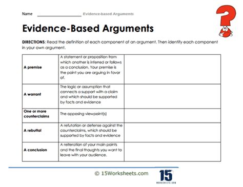 Evidence Based Writing Worksheets 15