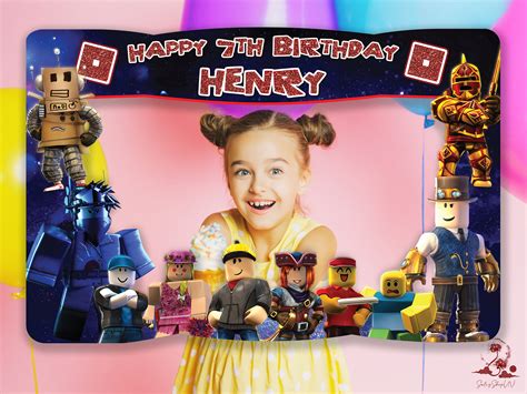 Personalized Roblox Photo Booth Frame Gamer Photo Booth Frame Roblox Party Decor Roblox Party