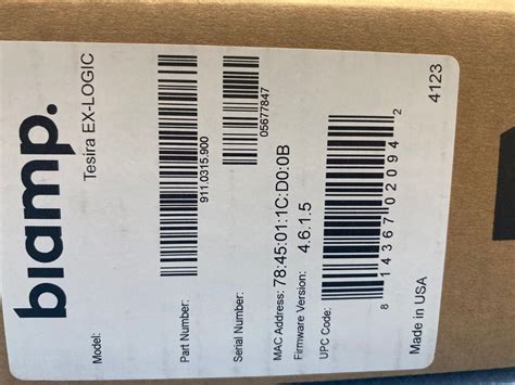 Biamp Systems Tesira Ex Logic Half Rack Control Interface Ethernet Poe Lpav