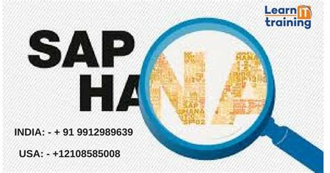 Sap Hana Certification Sap Hana Courses Learn Sap Hana Online Training