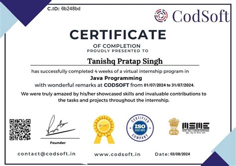 Tanishq Pratap Singh On Linkedin Codsoft Internship Java