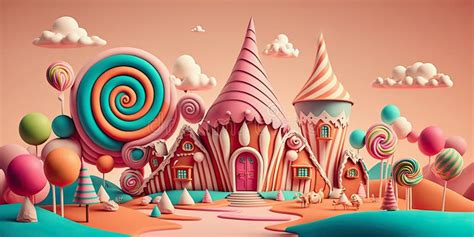 Cute Candyland Generated Ai Illustration Stock Illustration Illustration Of Nature Cane