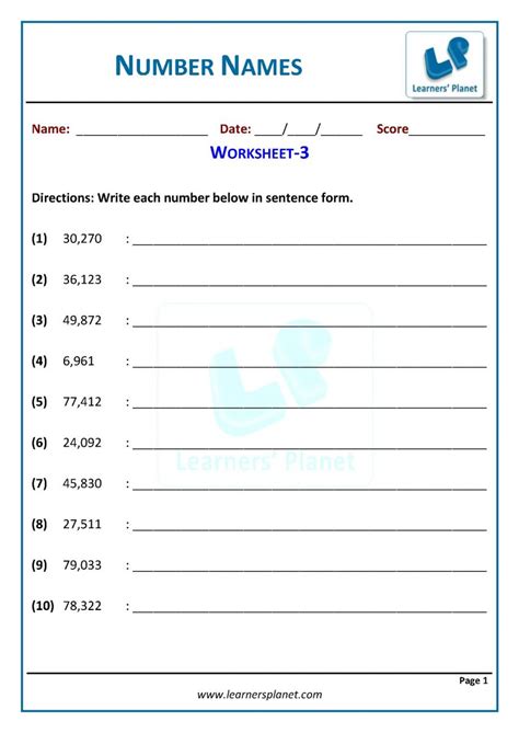 Number Names Worksheets Write Number In Words Megaworkbook