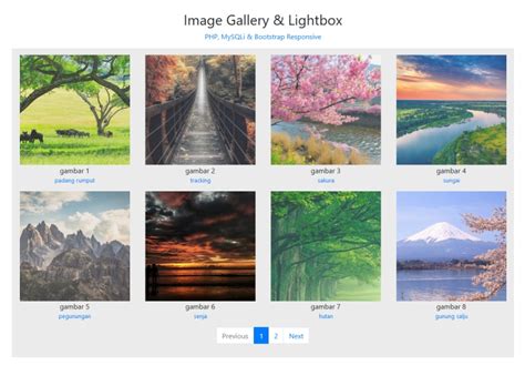 membuat responsive image gallery menggunakan php mysqli bootstrap 4