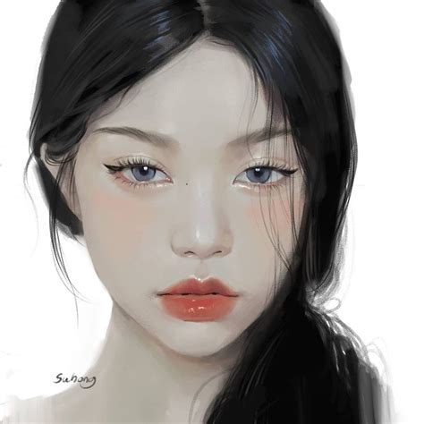 정면얼굴 😀 갑자기 완성작 인물화 초상화 드로잉 그림그리기 취미미술 아이패드드로잉 아이패드그림 프로크리에이트