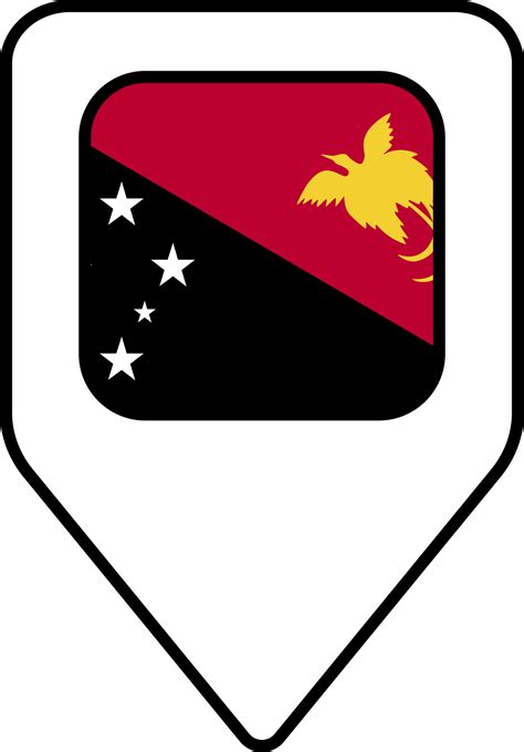 Papua New Guinea Flag Map Pin Navigation Icon Square Design 23639606 Png
