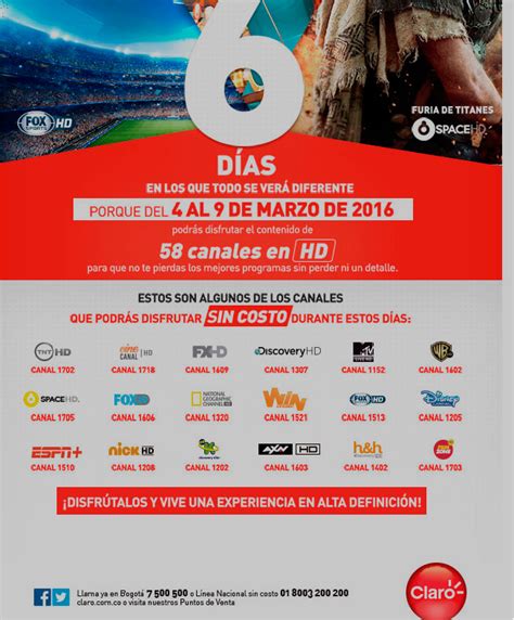 Claro TV Digital Colombia Guía de Canales Marzo de 2016 Ahora con