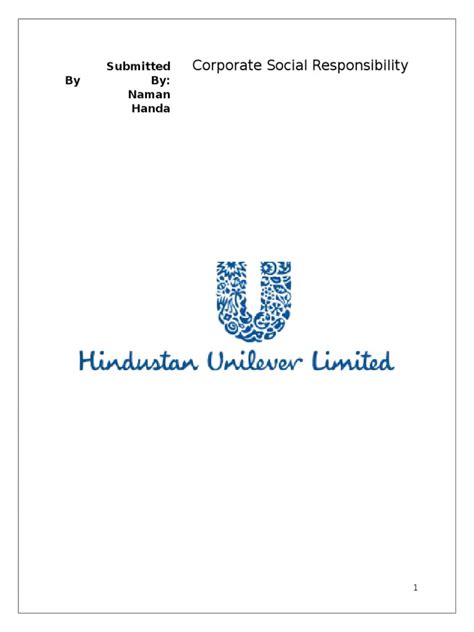 Hul Csr Pdf Corporate Social Responsibility Unilever