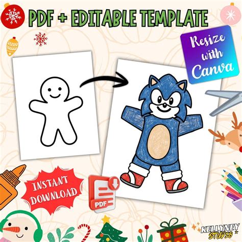 Disguise A Gingerbread Sonic Costume Printable Gingerbread Craft