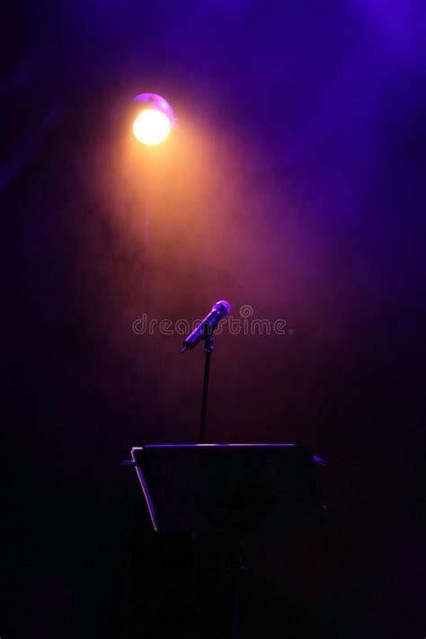 Concert Stage With Mic Stock Image Image Of Performer 10023161