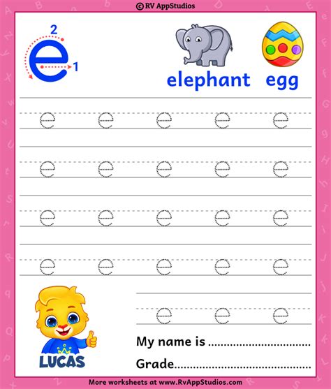 Tracing Letter E Worksheets