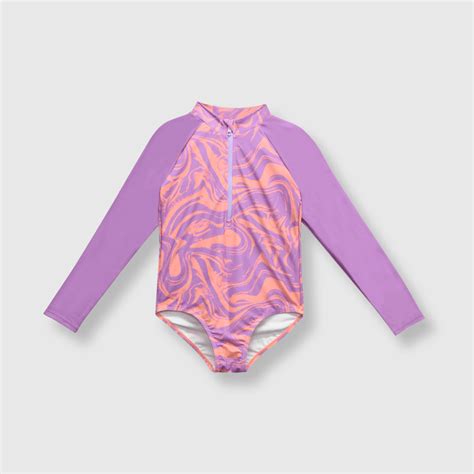 Ripley Ropa De BaÑo NiÑa Colloky Morado MÁrmol