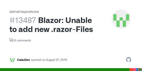 Blazor Unable To Add New Razor Files Issue 13487 Dotnet