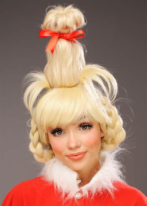 Womens The Grinch Style Blonde Cindy Lou Who Wig