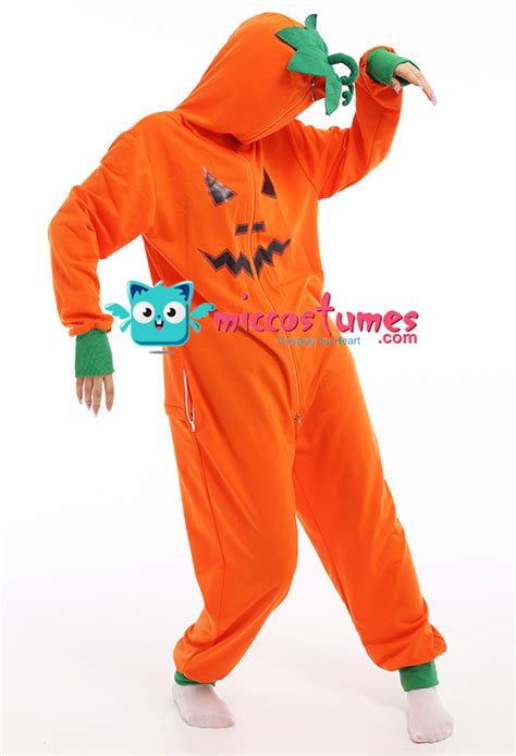 Cute Pumpkin Onesie Pajamas Hooded Adult Onesie Women Long Sleeve Halloween Pajamas Kigurumi