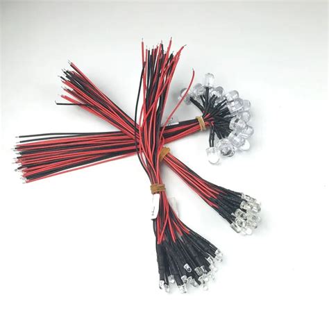 12V 3mm 5mm 10mm Prewired Pre Wired LED Light 18cm White Orange Red
