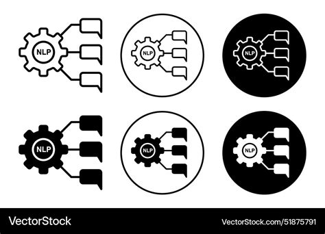 Nlp Icon Outline Flat Royalty Free Vector Image