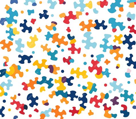 다채로운 패턴 미니멀리스트 그리드 스타일의 평평한 흰색 배경 벡터에 조각 퍼즐 프리미엄 벡터