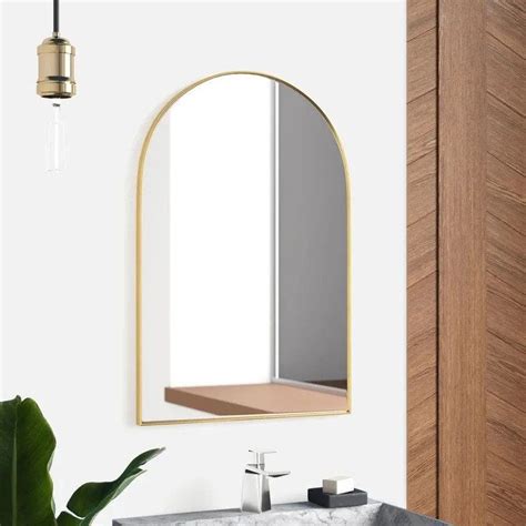 Gold Brass Mirror Irregular Golden Brass Mirror Arch Mirror Handmade