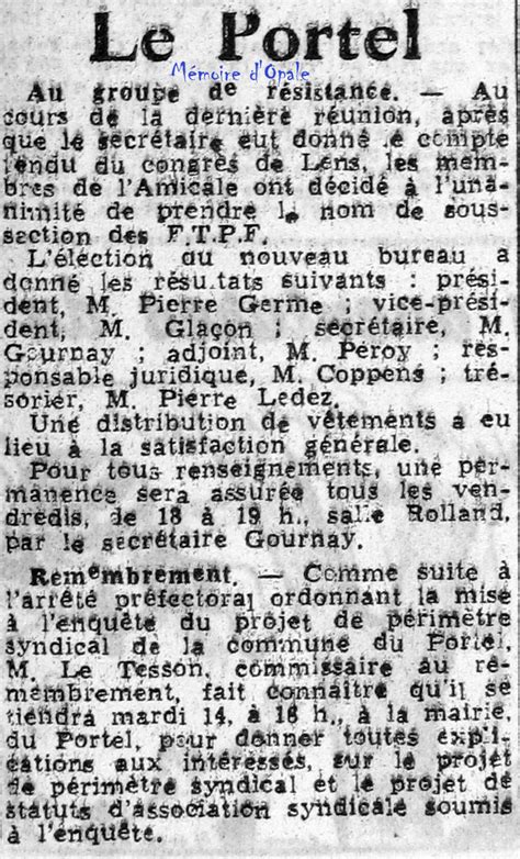 La Voix Du Nord 1947 Photos Alain Évrard Pour Mémoire Dopale