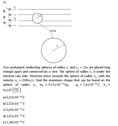 Solved 7 V Me O Wire Two Uncharged Conducting Spheres Of
