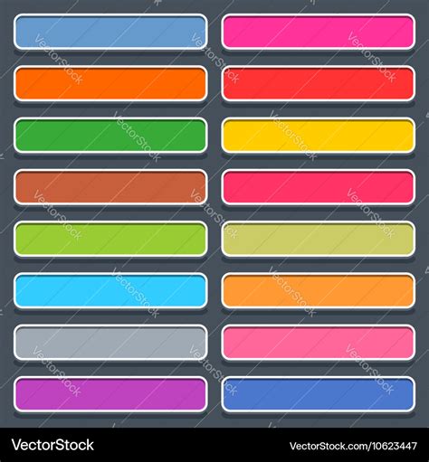 Flat Blank Web Button Rectangle Icon With Shadow Vector Image
