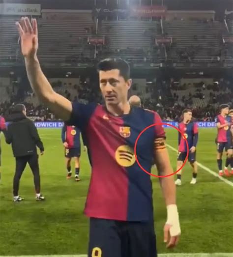 Something We All Missed Lewandowski Spotted Wearing Captain Armband For First Time In Barcelona